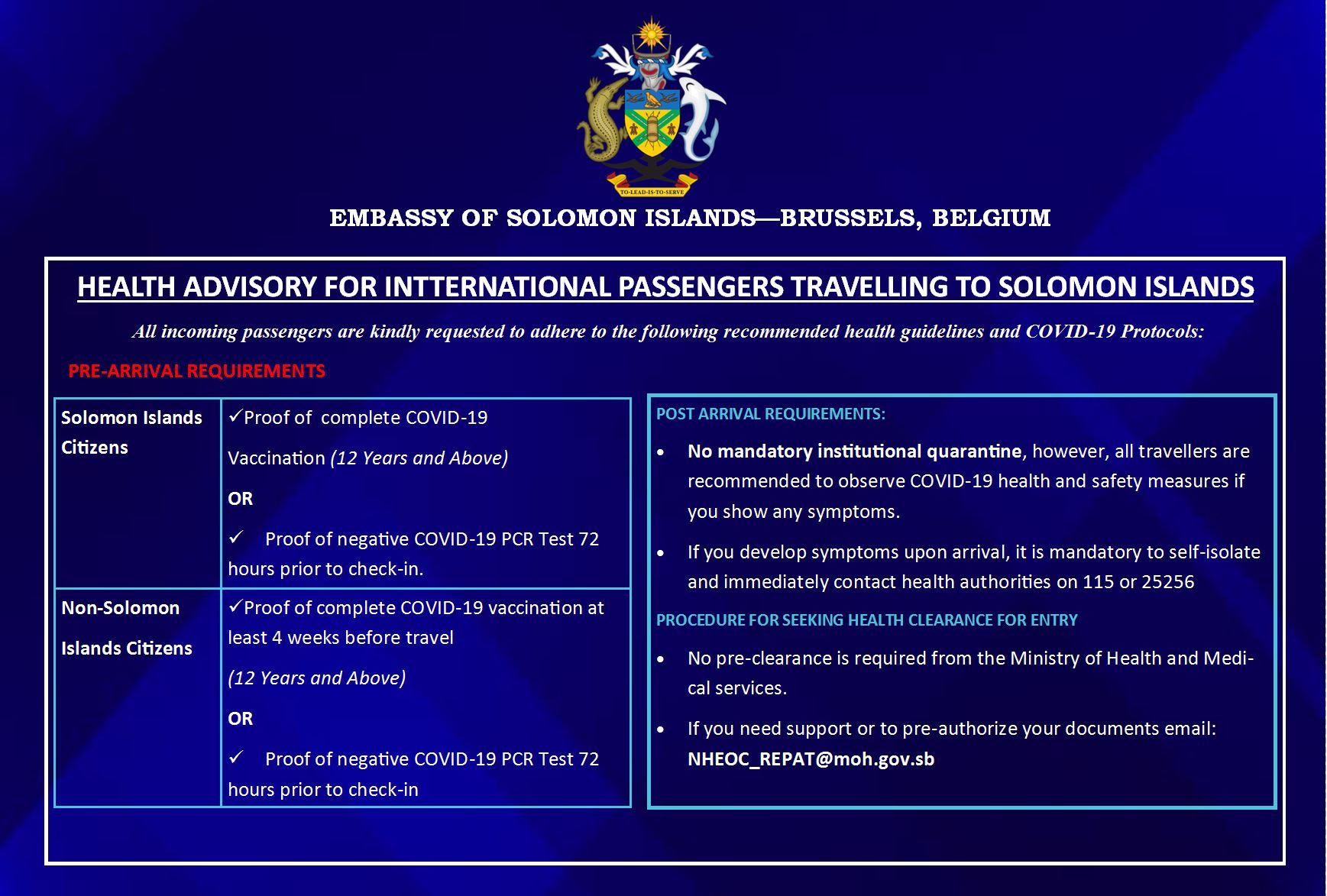 CONSULAR SERVICES - Solomon Islands Embassy